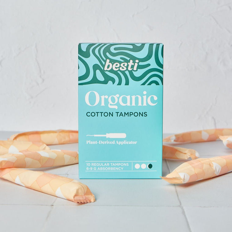 Home Besti 100% Organic Cotton Regular Tampons (10 Count)